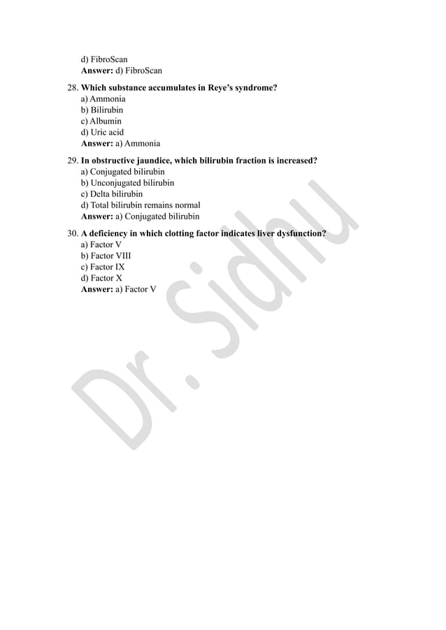 MCQ ON LIVER FUNCTION TEST BIOCHEMISTRYpdf | PDF