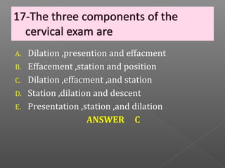 Mcq on normal and abnormal labor for undergraduate | PPT