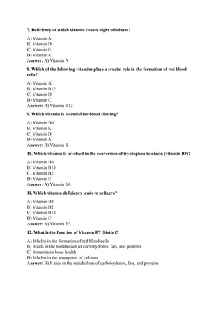 MCQ ON VITAMINS (BIOCHEMISTRY).PDF...... | PDF