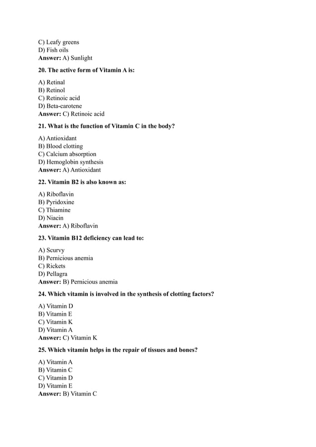 MCQ ON VITAMINS (BIOCHEMISTRY).PDF...... | PDF