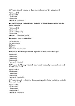 MCQ ON VITAMINS (BIOCHEMISTRY).PDF...... | PDF