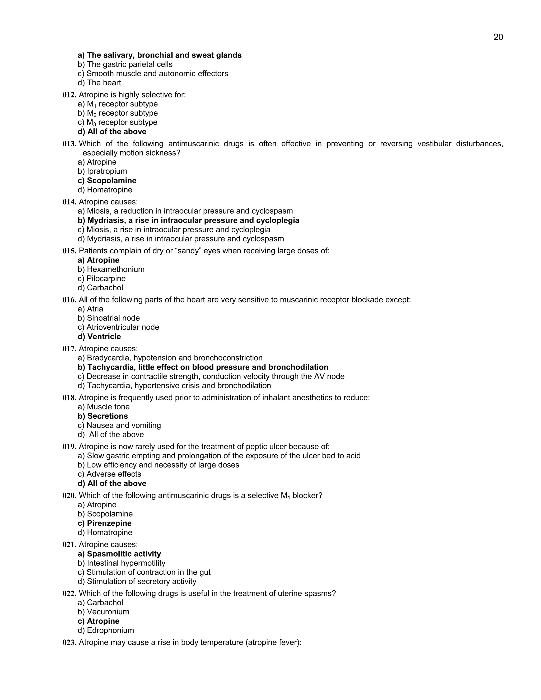 Mcq pharmacology | PDF