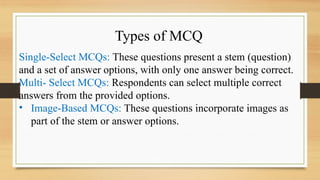 MCQ_ppt for nursing, importance of multiple choice question | PPTX