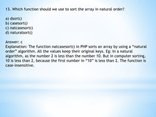 Mcq ppt Php- array | PPTX | Programming Languages | Computing
