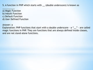 Mcq ppt Php- array | PPTX | Programming Languages | Computing