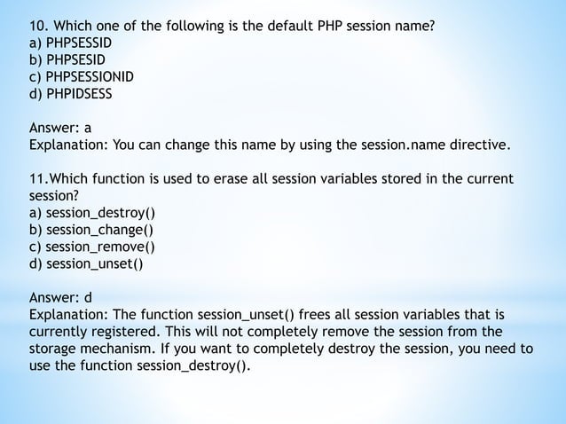 PHP Session - Mcq ppt | PPT