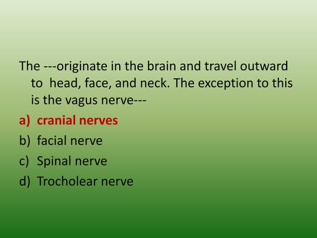MCQ RELATED TO CRANIAL NERVES AND SPINAL NERVES.pptx