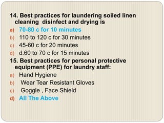 MCQ RELATED TO LINEN MANGEMENT FOR IPC COURSE.pptx