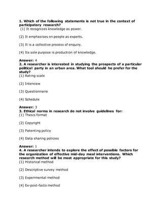 Mcq research | PDF
