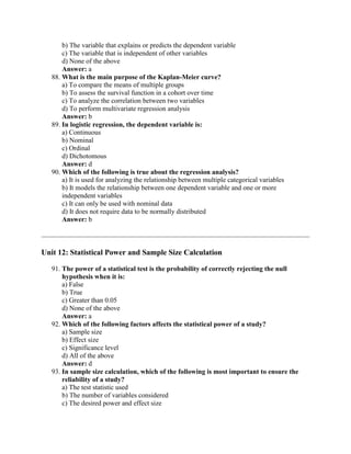 MCQ, Research Optometry, Simplified according to title | PDF