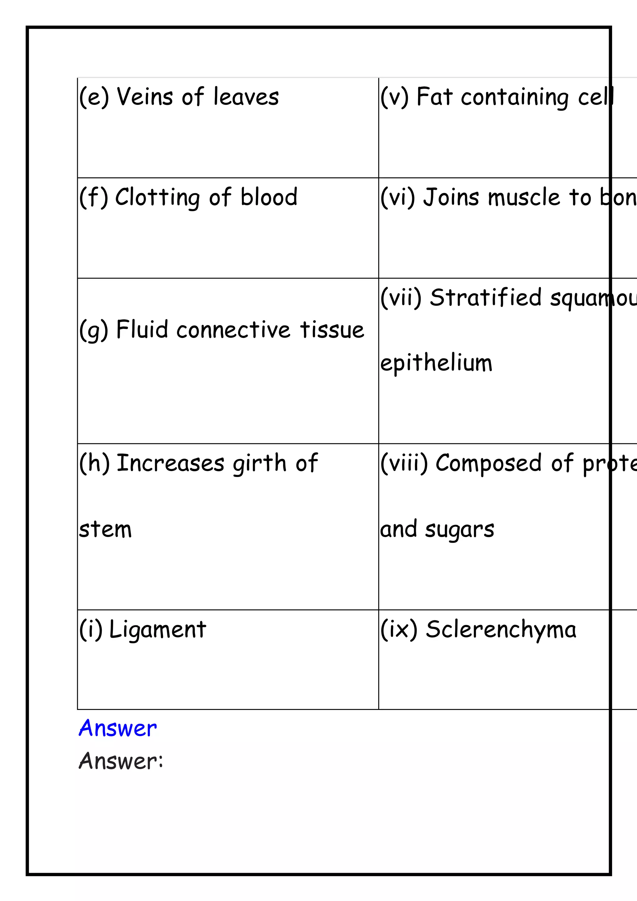 Mcq's of class 9 chapter Tissues | DOCX