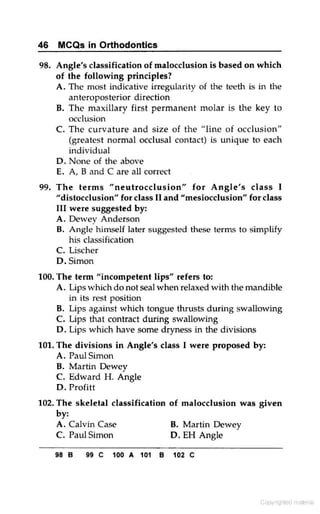 Mcqs in-orthodontics | PDF