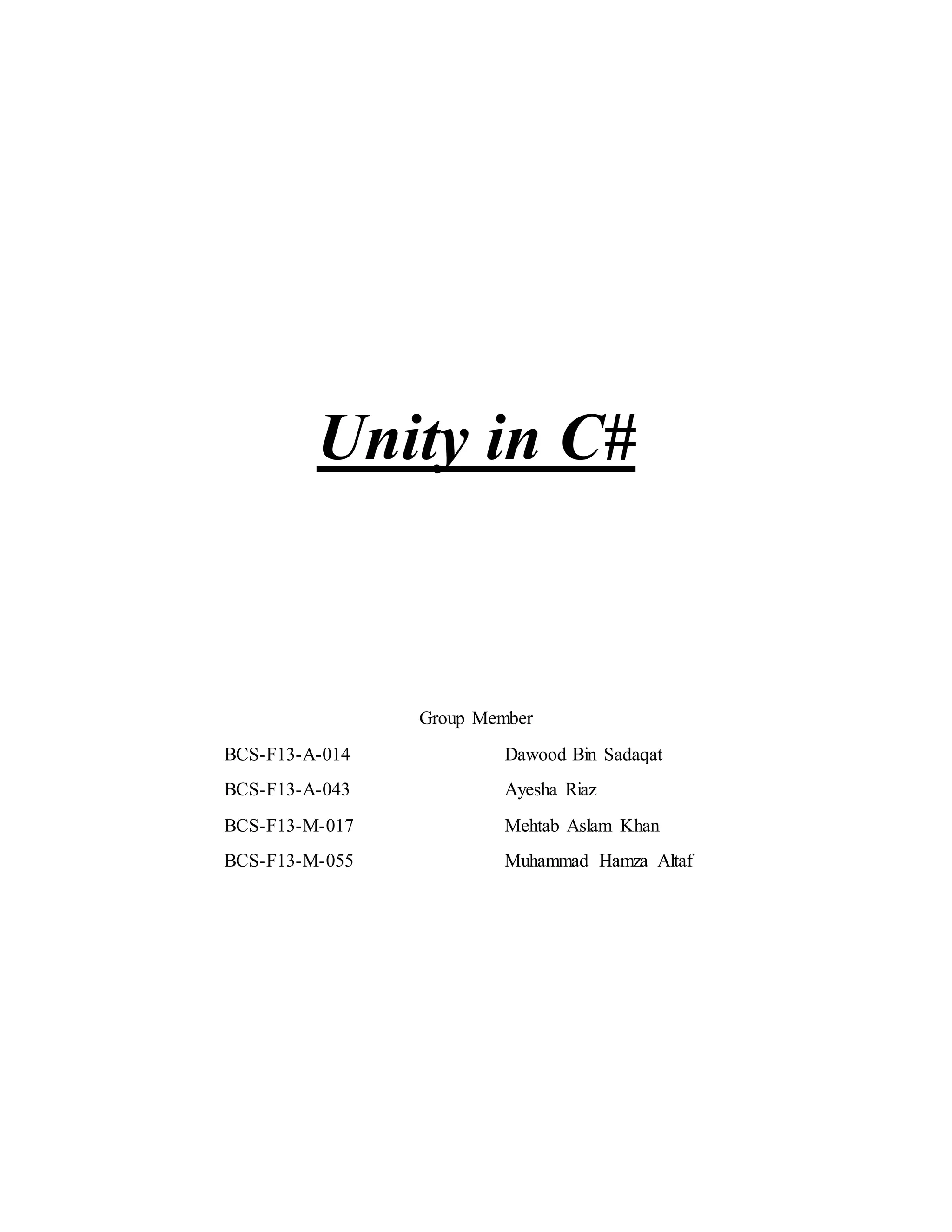 Mcqs unity | PDF