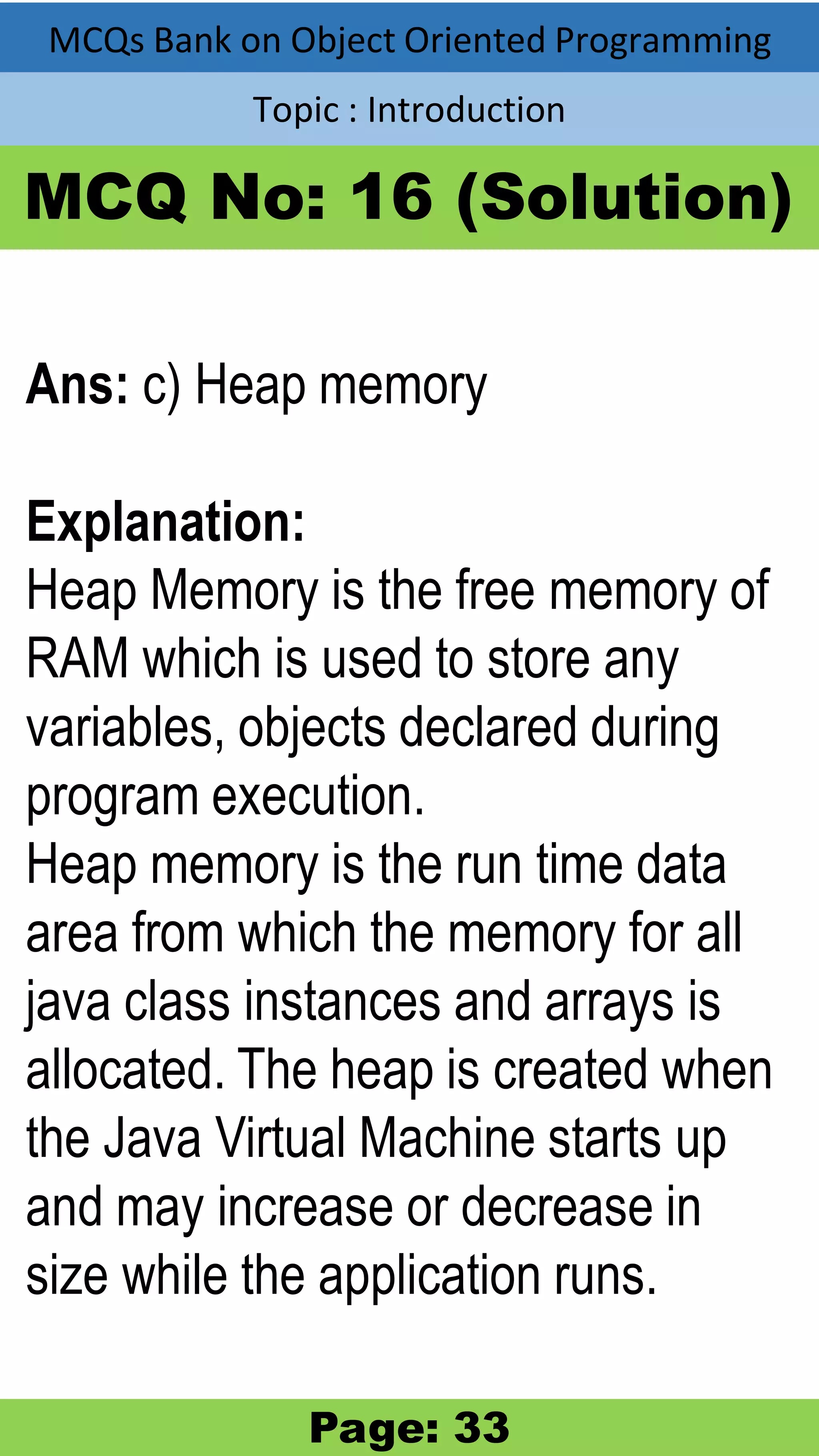 Multiple Choice Questions On Java Object Oriented Programming Bank 1 3972