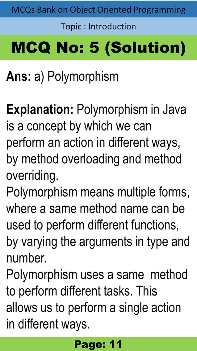 Multiple Choice Questions On Java Object Oriented Programming Bank 1 Introduction Pdf