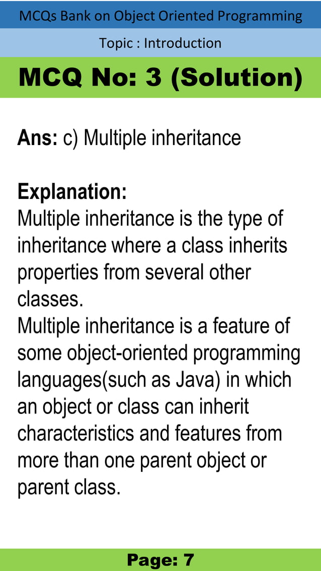 Multiple Choice Questions On Java Object Oriented Programming Bank 1 Introduction Pdf