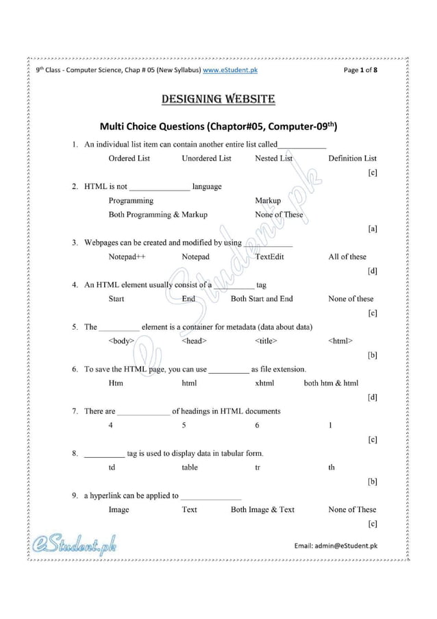 Mc qs ch 5 computer 9th by e-student | PDF