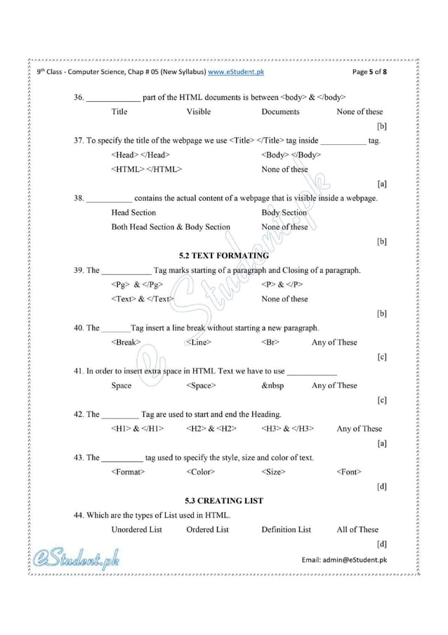 Mc qs ch 5 computer 9th by e-student | PDF