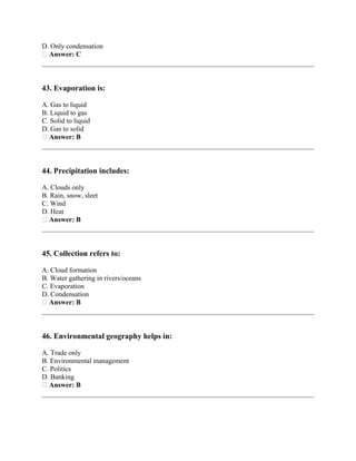 Comprehensive Environmental Geography Examination Guide: Ecosystems ...