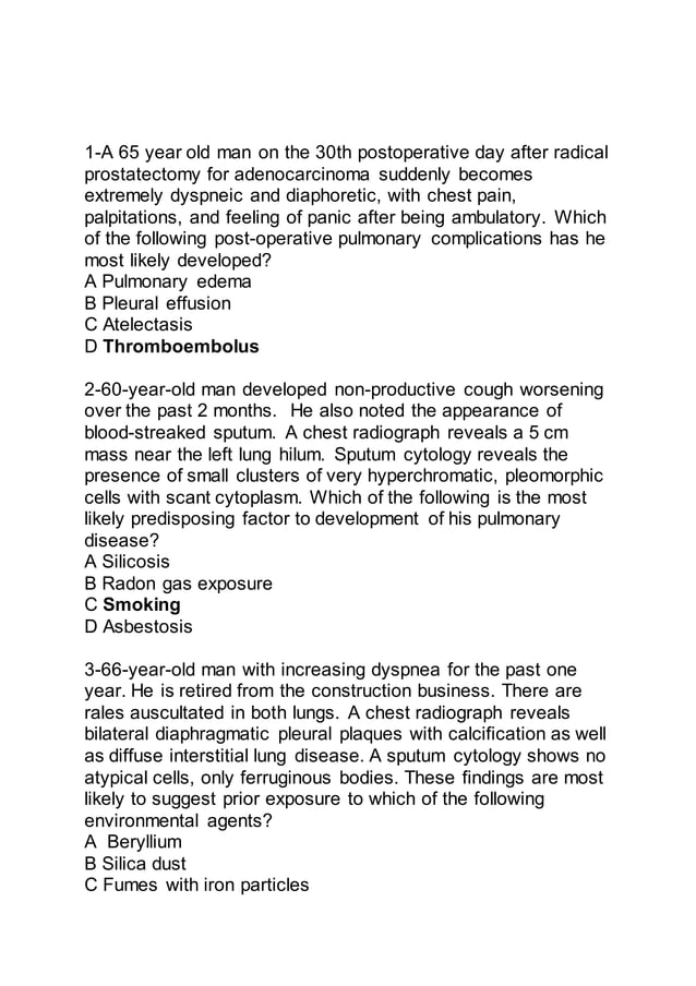 MCQs respiratory system | DOCX | Lung and Respiratory Health | Diseases ...
