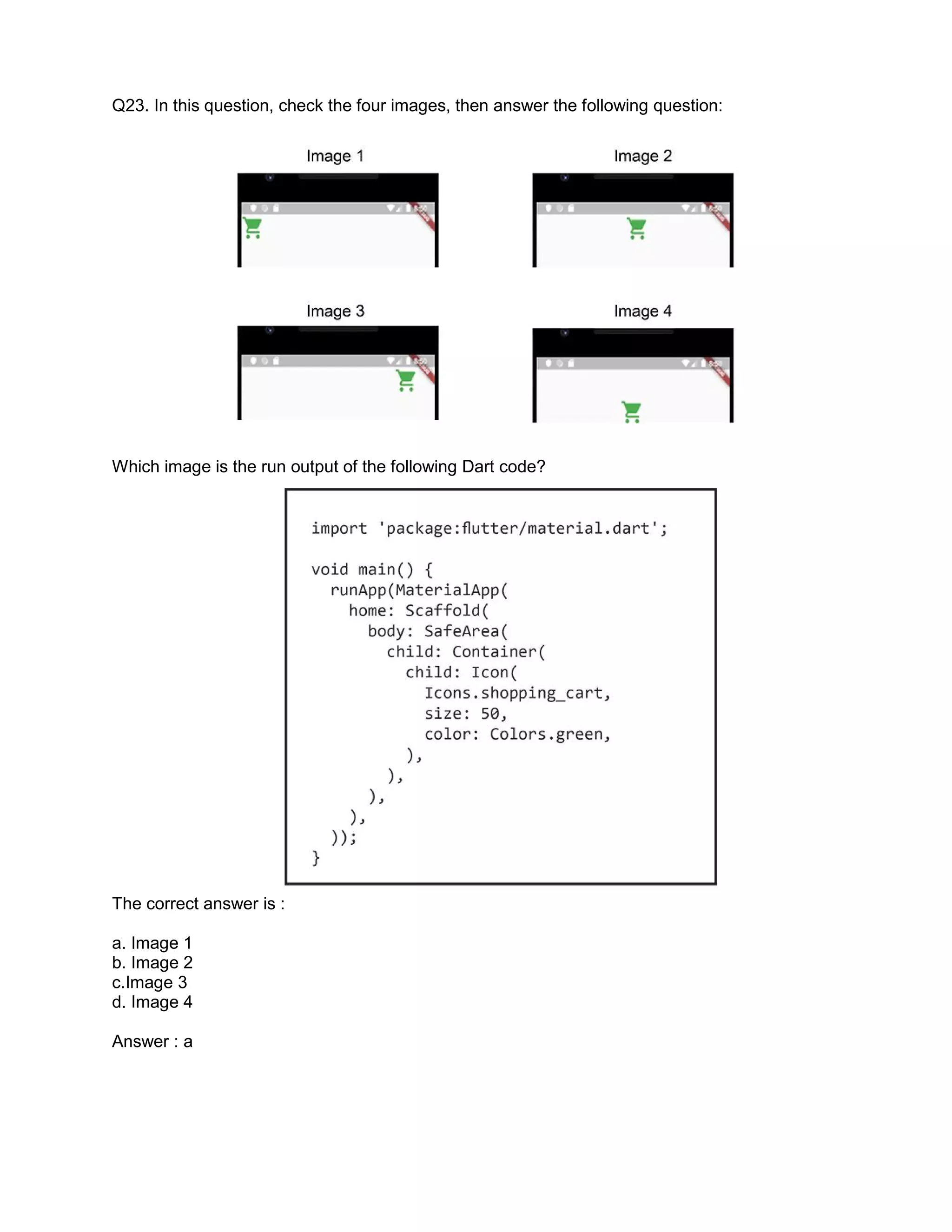 Flutter and Dart MCQS | PDF