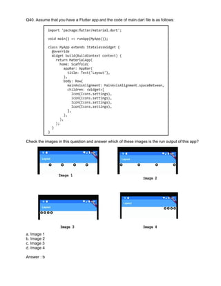 Flutter and Dart MCQS | PDF