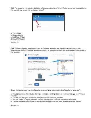 Flutter and Dart MCQS | PDF