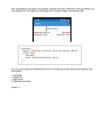 Flutter and Dart MCQS | PDF