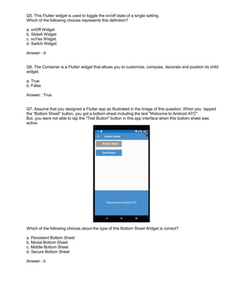 Flutter and Dart MCQS | PDF