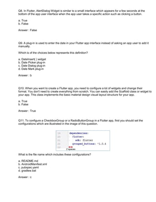 Flutter and Dart MCQS | PDF