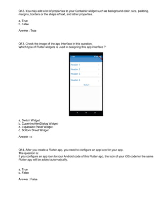 Flutter and Dart MCQS | PDF