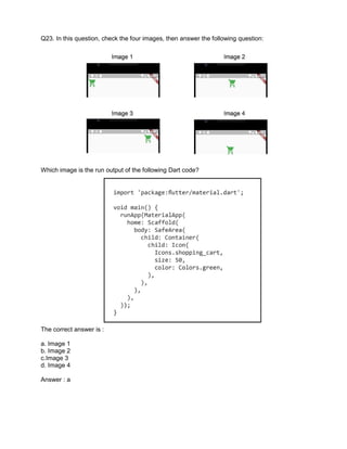Flutter and Dart MCQS | PDF