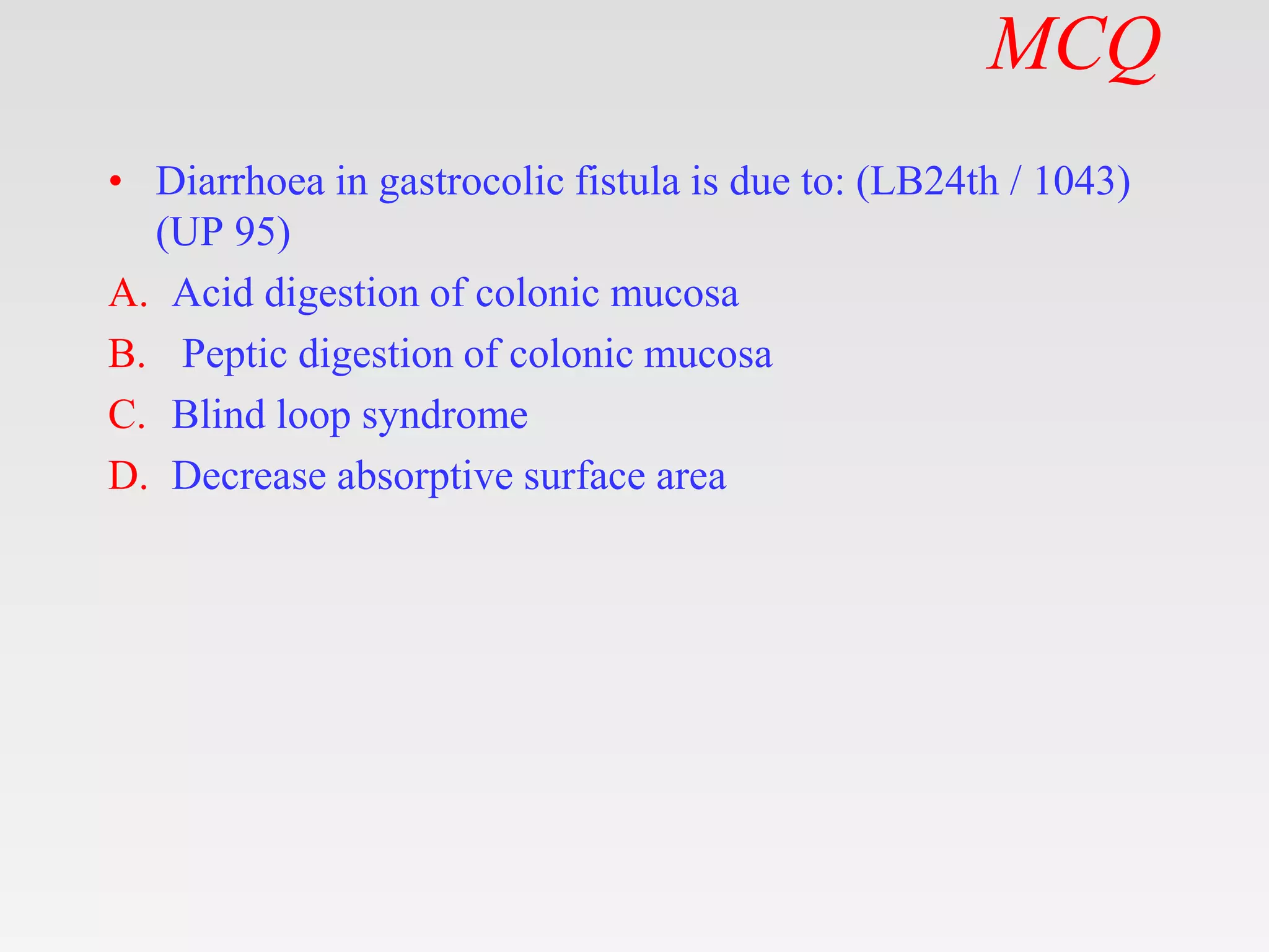 MCQs Gastrocolic fistula.pptx