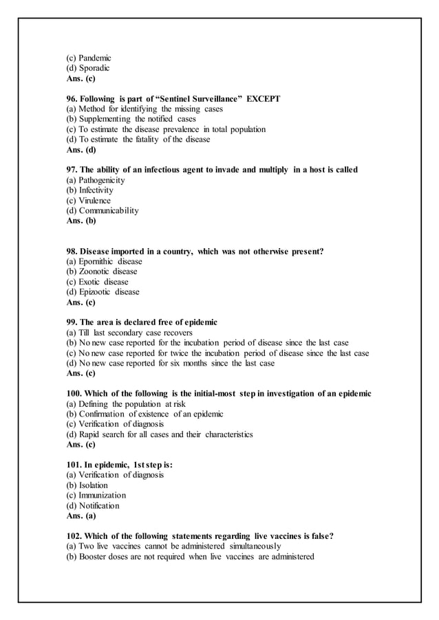 Mcqs general epidemiology | DOCX | Infectious Diseases | Diseases and ...