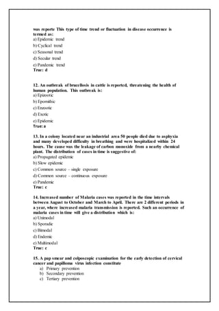 Mcqs general epidemiology | DOCX