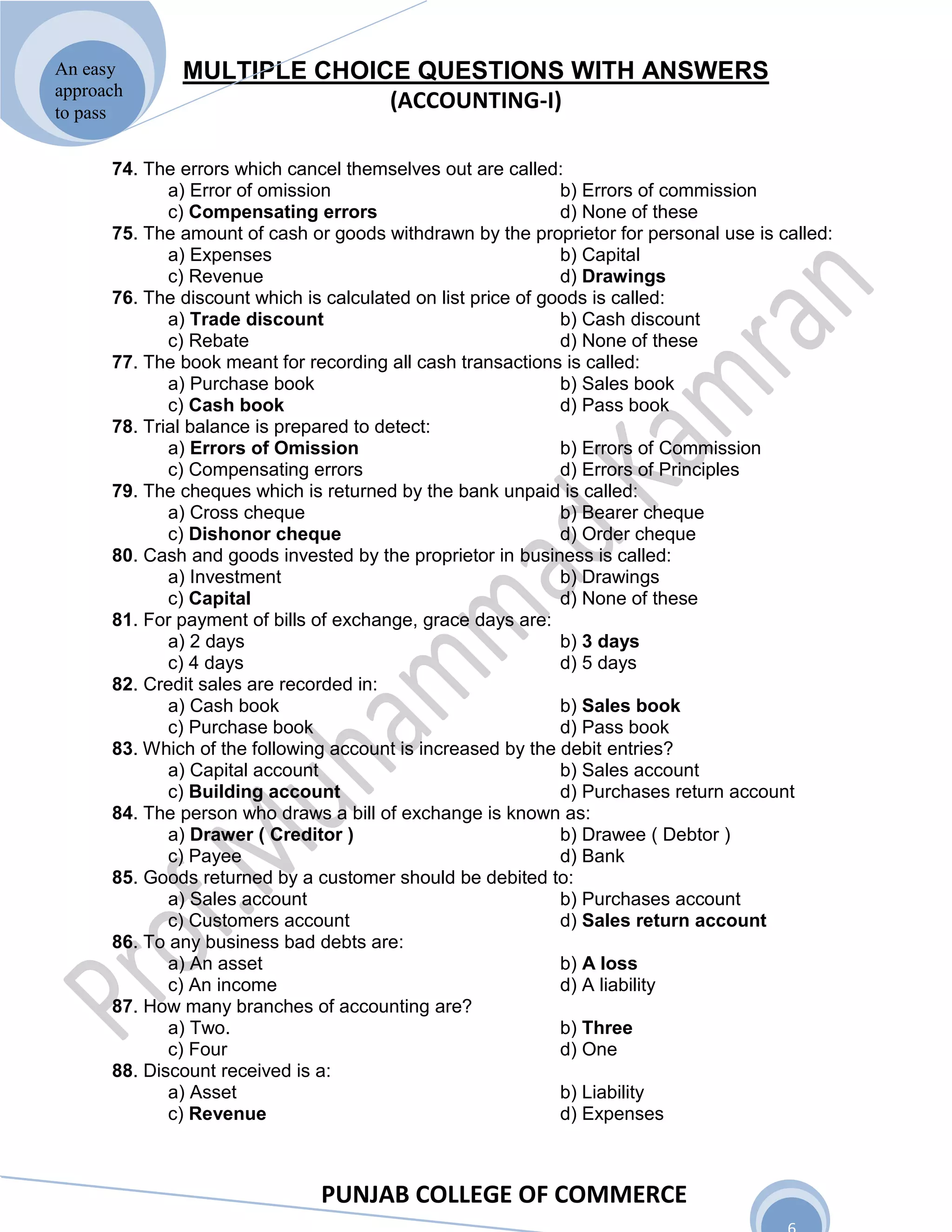 Mcq's i.com 01 accounting | PDF