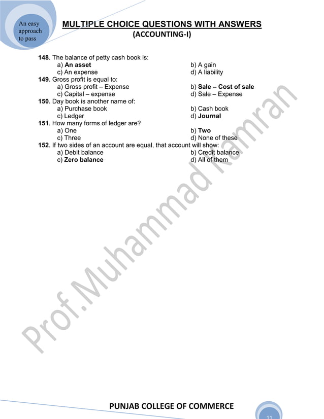 Mcq's i.com 01 accounting | PDF