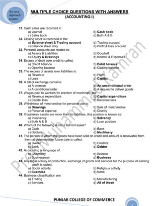 Mcq's i.com 01 accounting | PDF