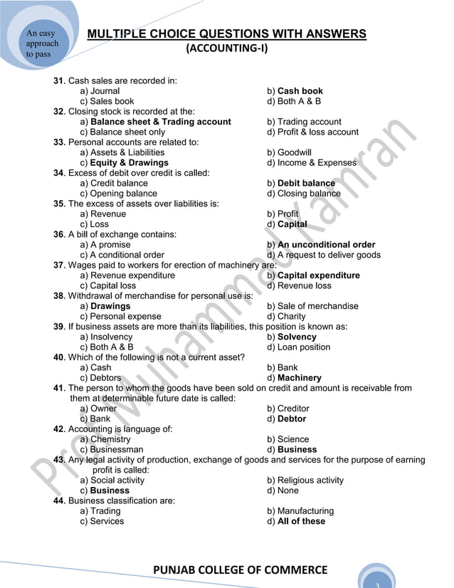 Mcq's i.com 01 accounting | PDF