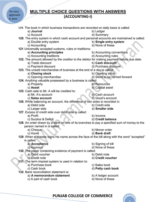 Mcq's i.com 01 accounting | PDF