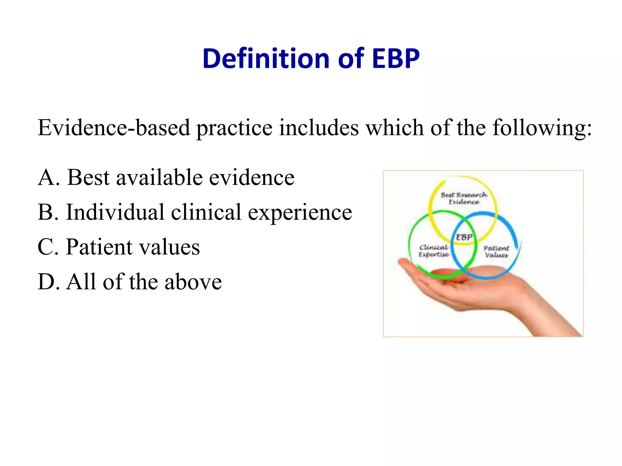 MCQs in evidence based practice | PPT