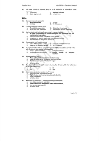 Mcqs linear prog | PDF