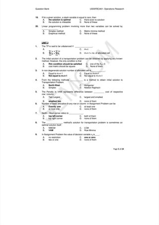 Mcqs linear prog | PDF