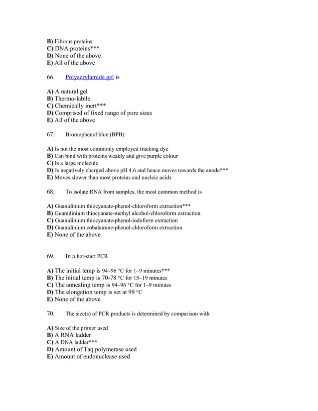 Mc Qs Mol Biology | PDF