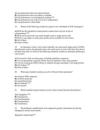 Mc Qs Mol Biology | DOC