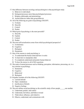 Mcqs of psychology | PDF