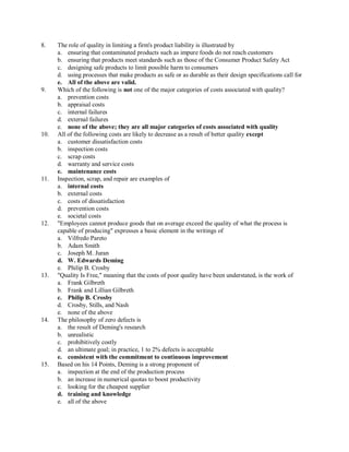 Mc qs of total quality managements | PDF