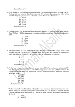 MCQ Soil Mechanics equestions (Consolidation).pdf
