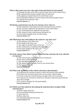 MCQ Soil mechanics questions (Soil shear strength).pdf