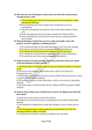 MCQ Soil mechanics questions (Soil shear strength).pdf